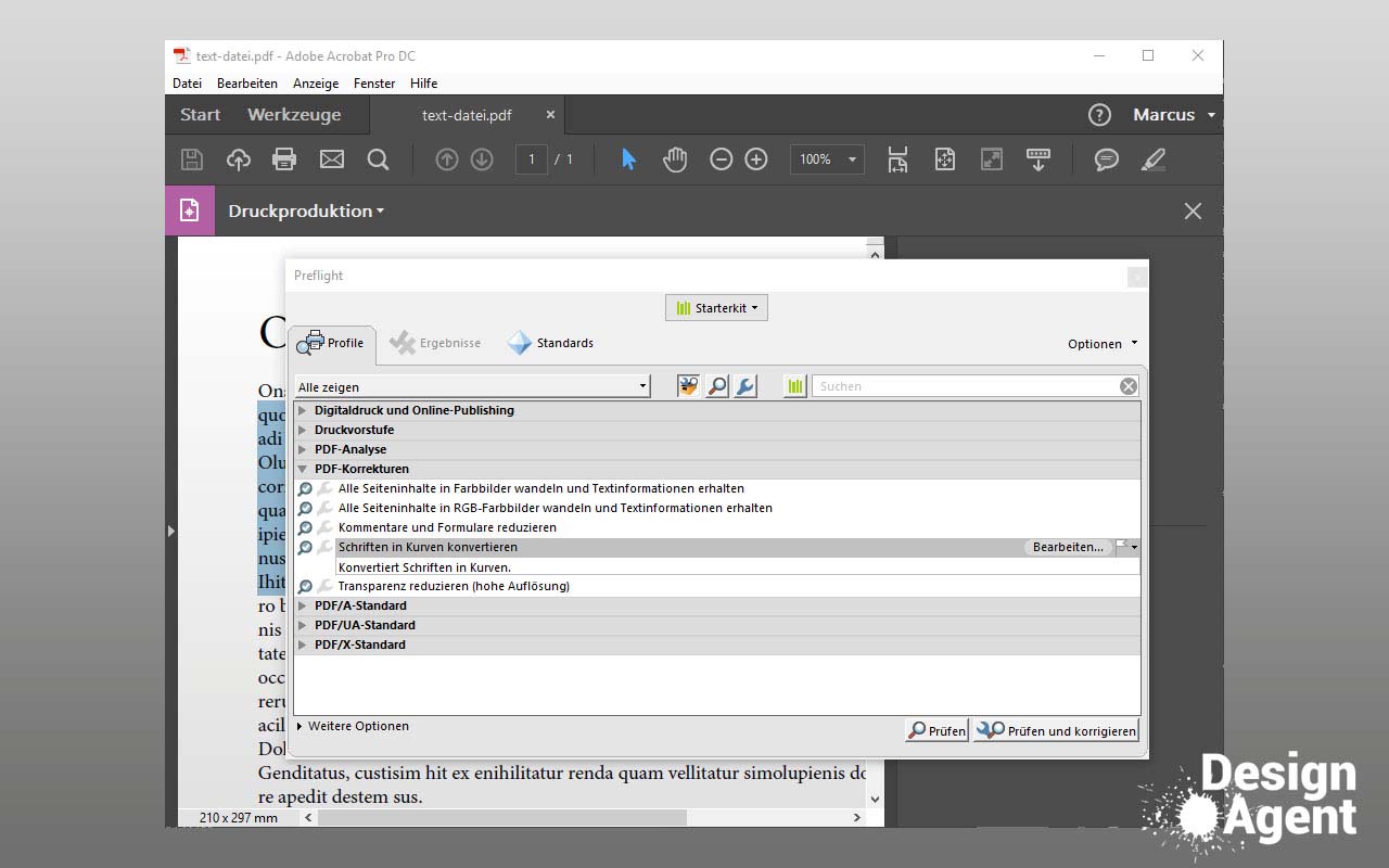 Adobe Acrobat Pro - PDF mit Schriften in Pfade konvertieren - mr-agent.de Adobe Acrobat Pro - PDF mit Schriften in Pfade konvertieren - mr-agent.de